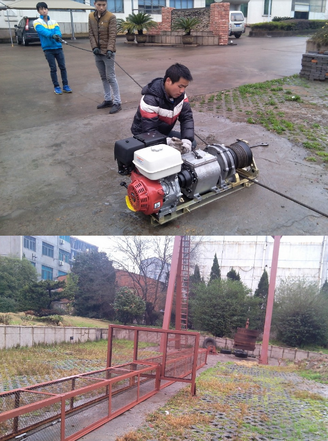 Wire Rope Pulling Diesel Cable Winch 10HP Rated Load Transmission Line ...